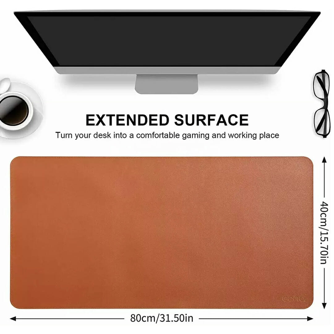 Dual Color Desk Pad (Leather Brown + Grey) | NextChair