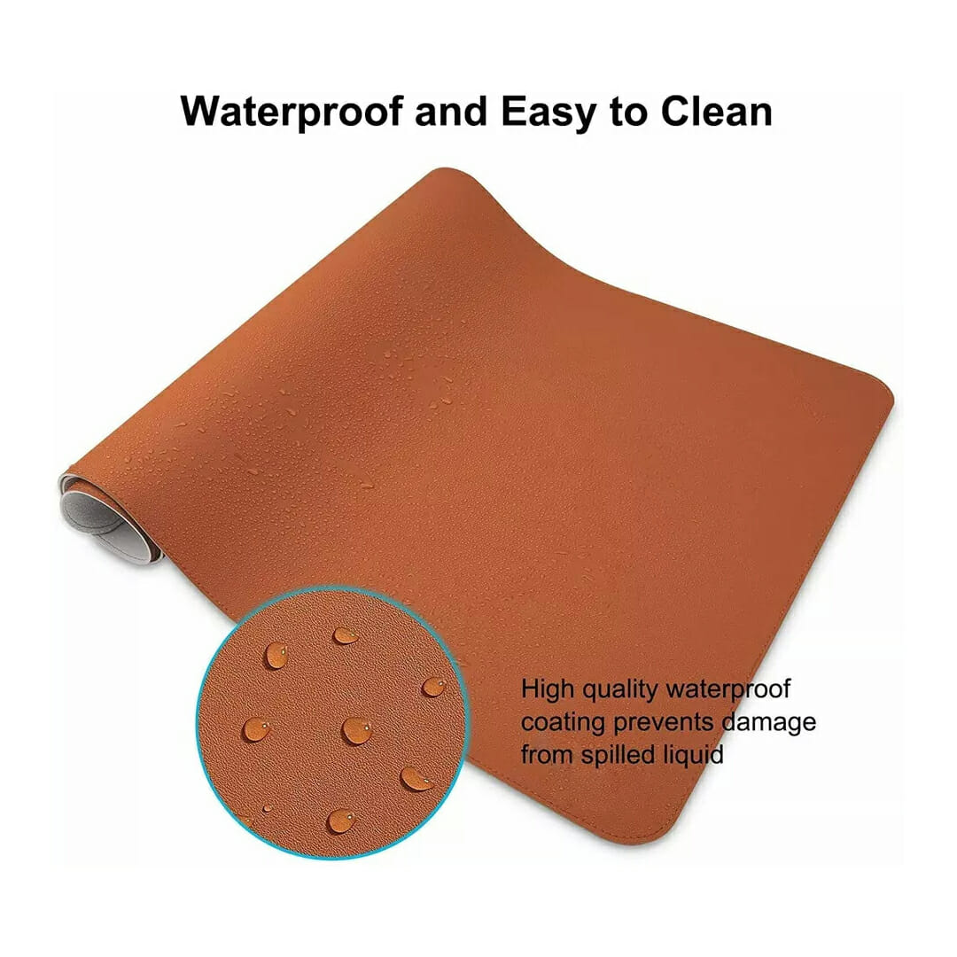 Dual Color Desk Pad (Leather Brown + Grey) | NextChair